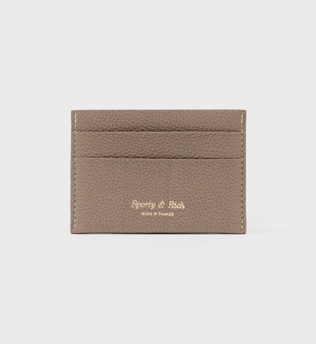 Leather Card Holder - Oatmeal/Gold – Sporty & Rich