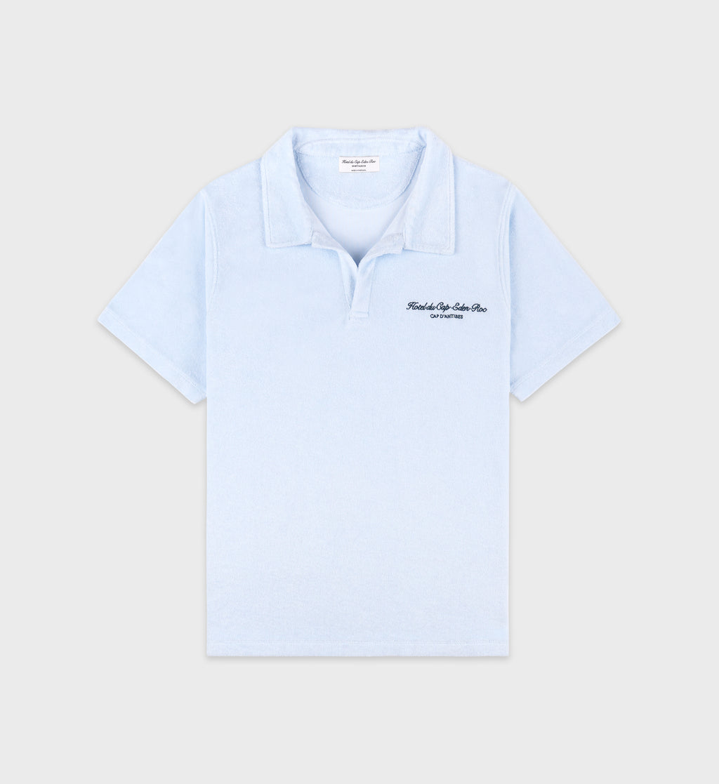 Eden Script Terry Polo - Ciel/Navy – Sporty & Rich