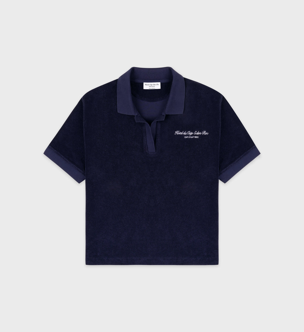 Eden Script Terry Polo Women - Navy/White – Sporty & Rich