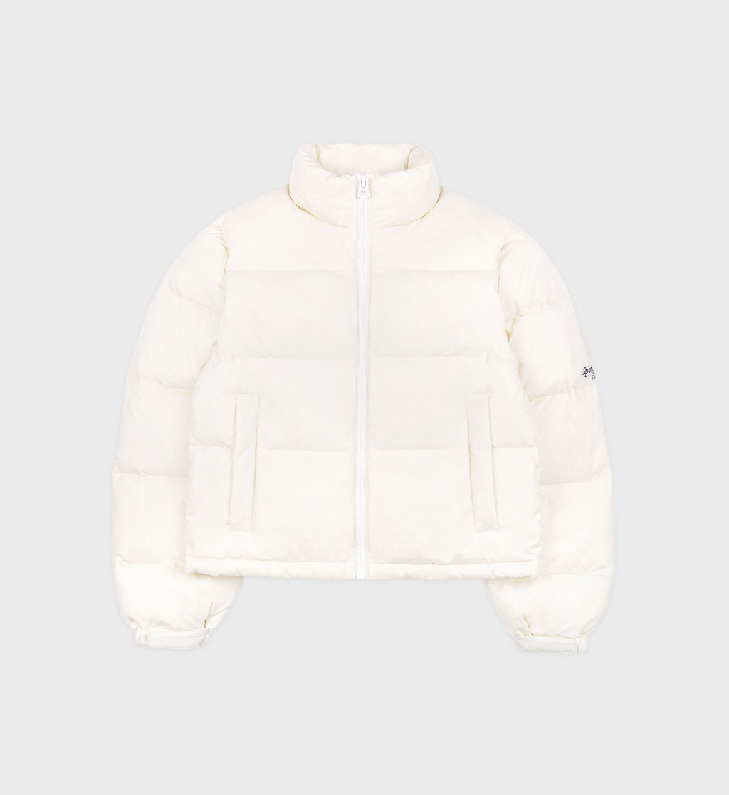 Crown L.A. Puffer Jacket - Cream – Sporty & Rich