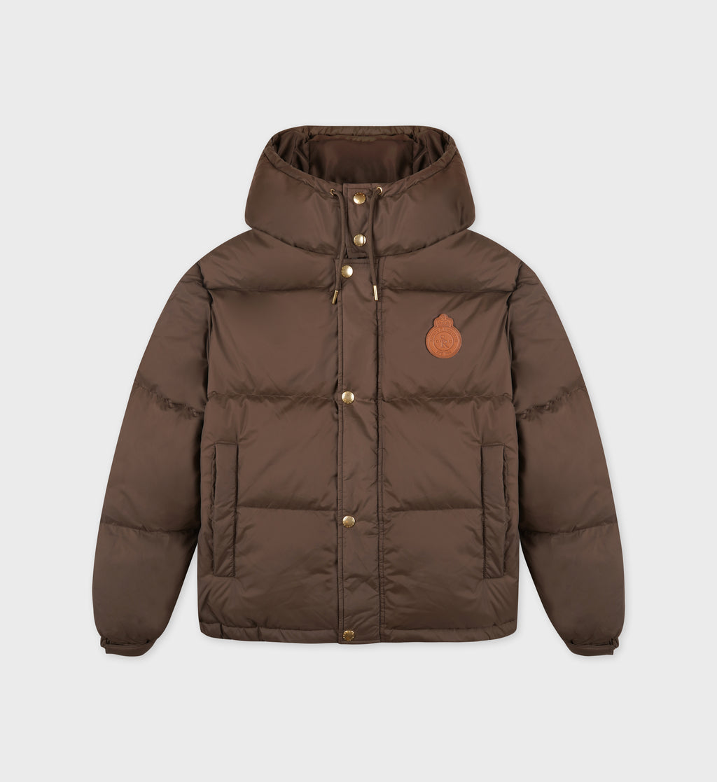 Crown Puffer Jacket - Chocolate – Sporty & Rich
