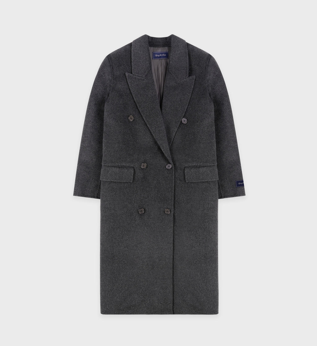 Double Faced DB Cashmere Coat - Anthracite – Sporty & Rich