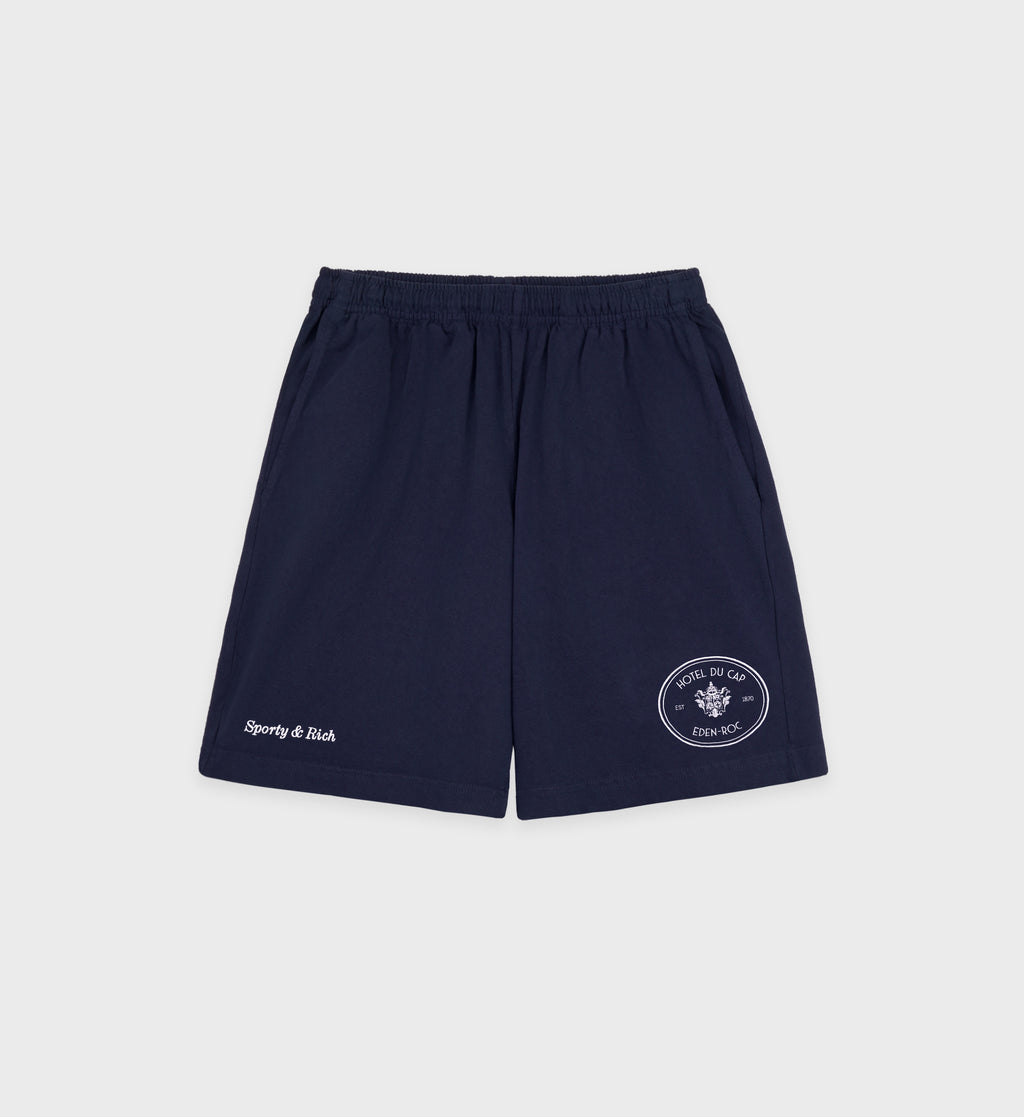 Eden Crest Gym Short - Navy/White – Sporty & Rich