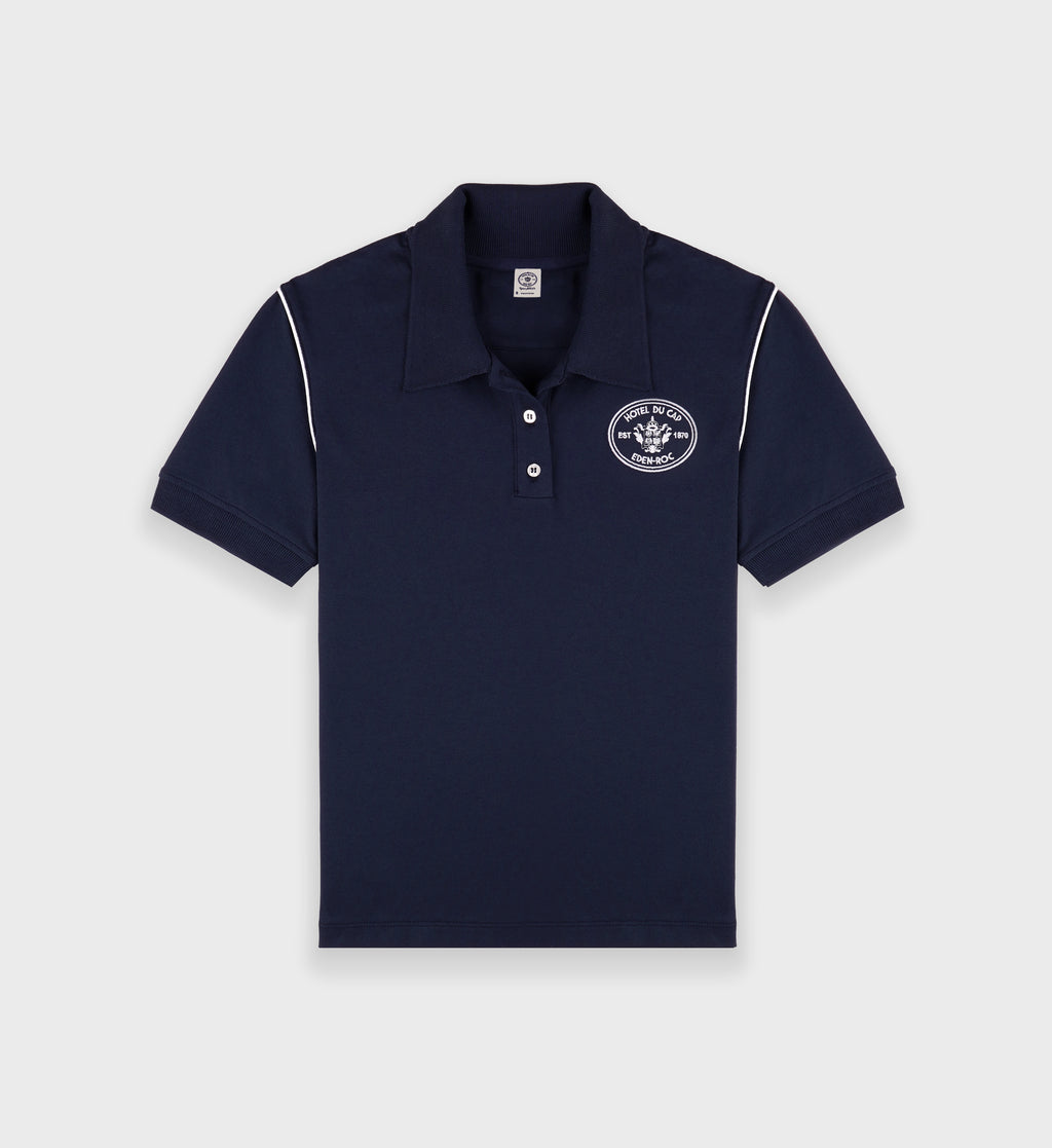 Eden Crest Embroidered Pique Polo - Navy/White – Sporty & Rich