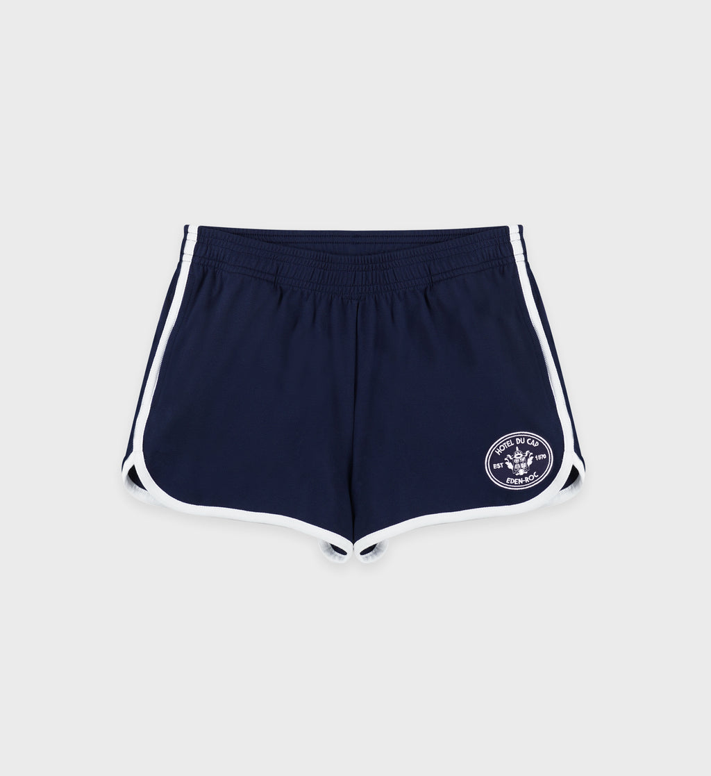 Eden Crest Embroidered Pique Short - Navy/White – Sporty & Rich