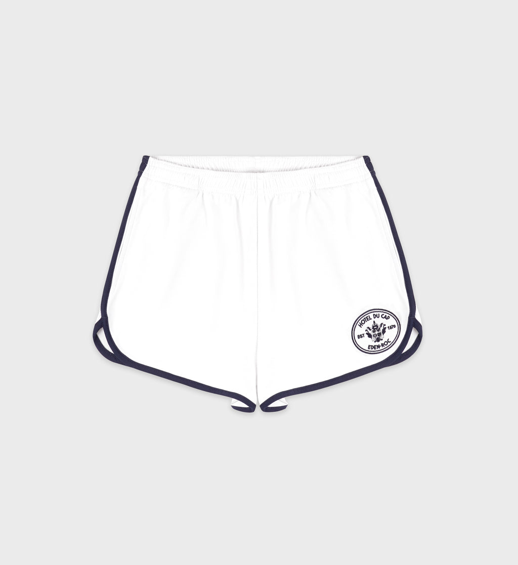 Eden Crest Embroidered Pique Short - White/Navy – Sporty & Rich