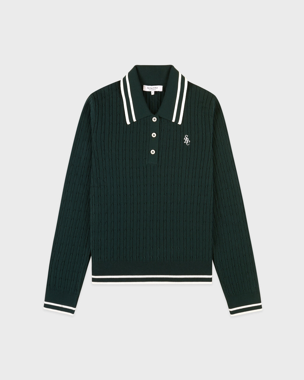 SRC Mini Cable LS Polo - Forest/Ecru – Sporty & Rich