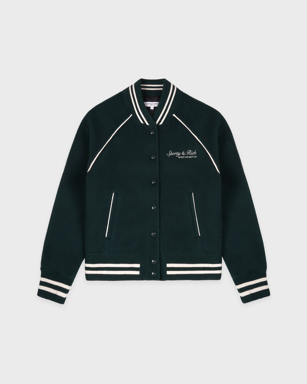 Syracuse Double Face Varsity Jacket - Forest/Ecru – Sporty & Rich
