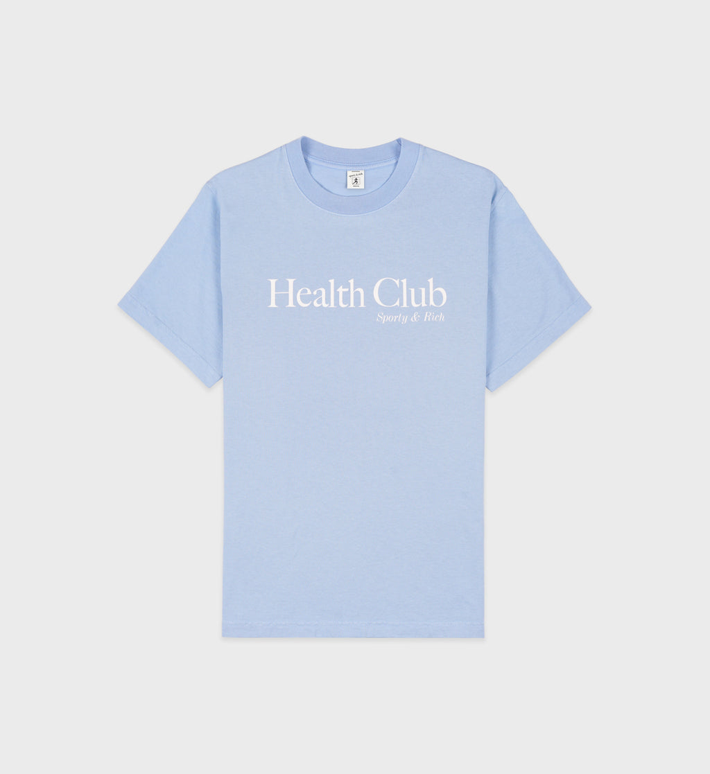Health Club T-Shirt - Sky Blue/White – Sporty & Rich