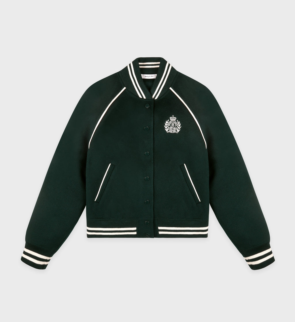 H&W Crest Double Face Varsity Jacket - Forest/White – Sporty & Rich