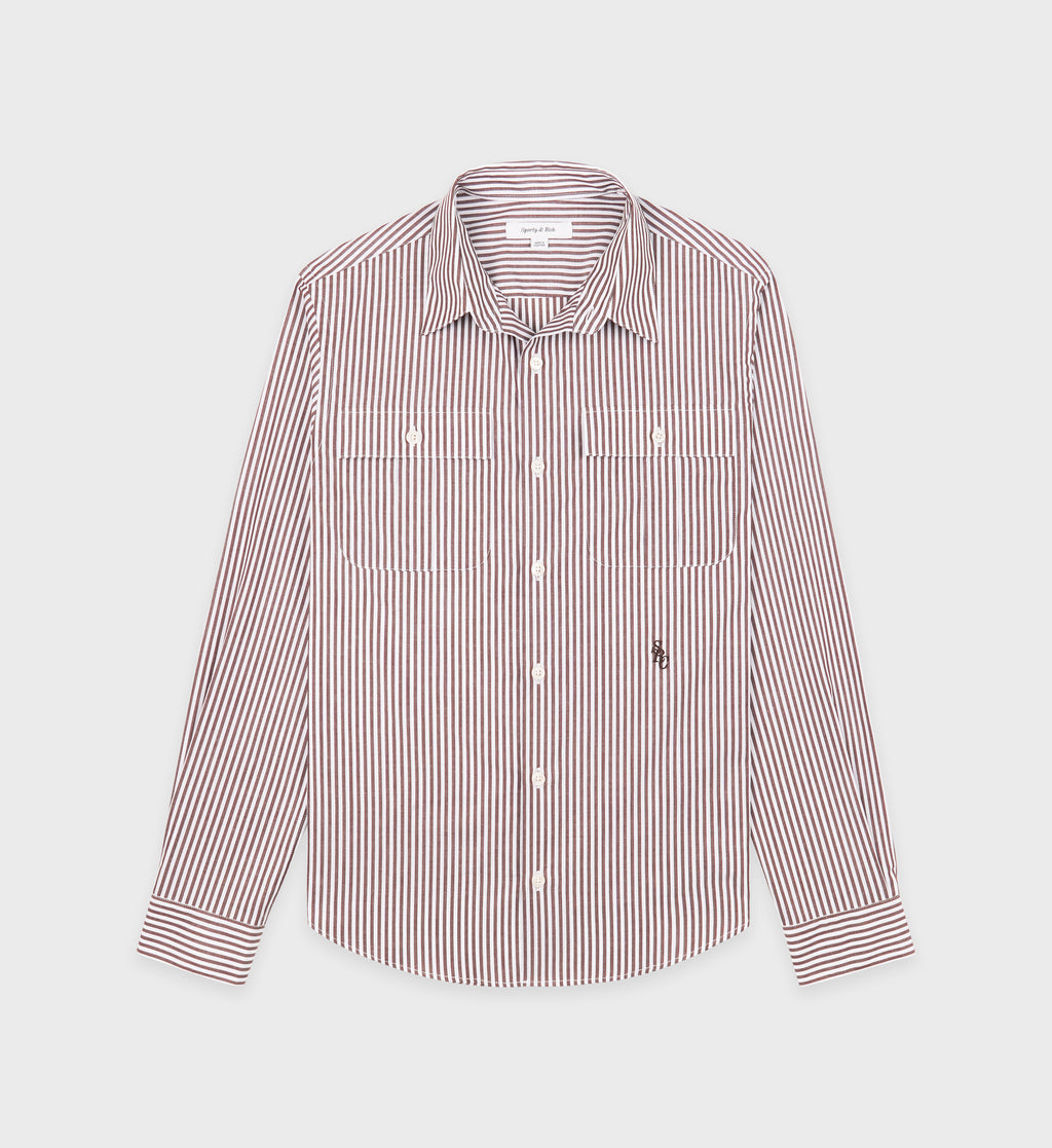 SRC Utility Shirt - Brown Striped – Sporty & Rich