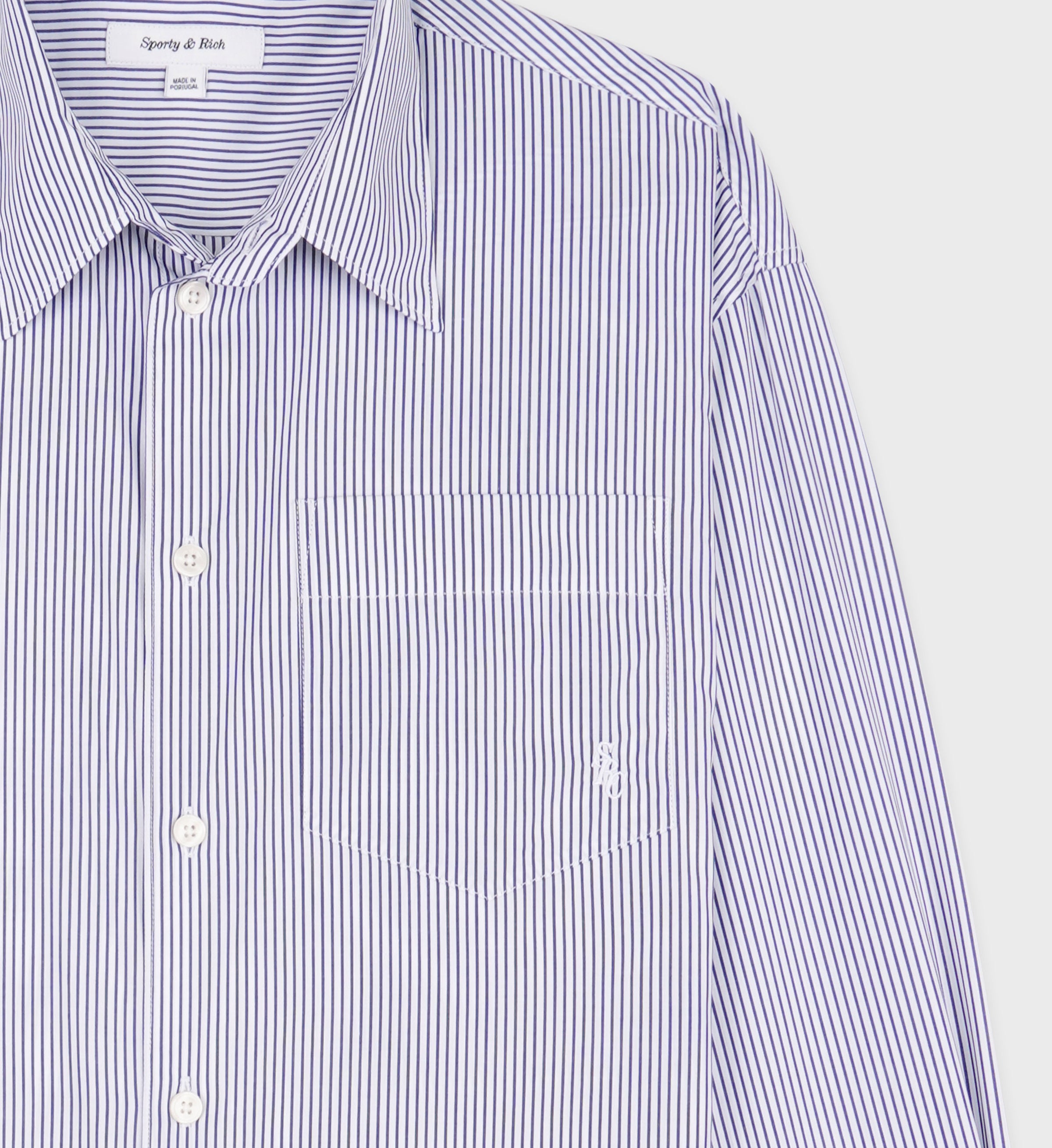 SRC Oversized Shirt - Navy Striped – Sporty & Rich