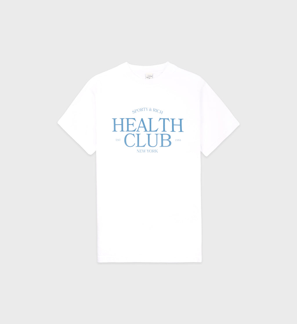 SR Health Club T-Shirt - White/Royal Blue – Sporty & Rich
