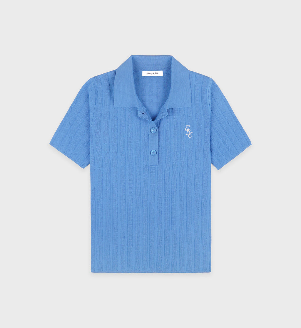 SRC Ribbed Polo - Juniper/White – Sporty & Rich