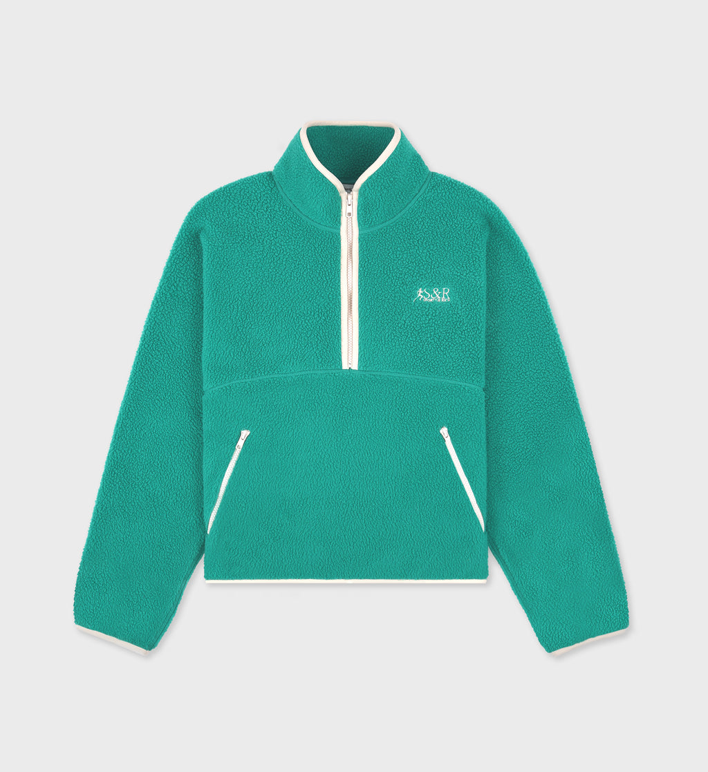 SR Runner Sherpa Quarter zip - Spring Green/Cream – Sporty & Rich