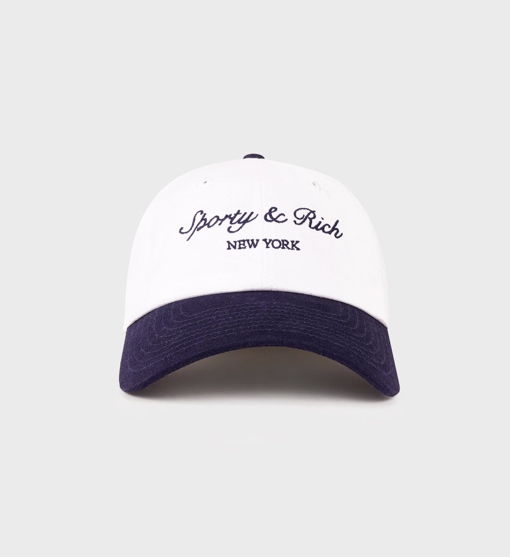 Syracuse Hat - White/Navy – Sporty & Rich