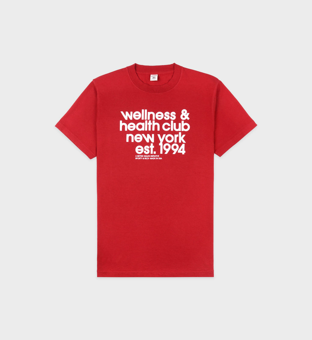 USA Health Club T-Shirt - Ruby/White – Sporty & Rich