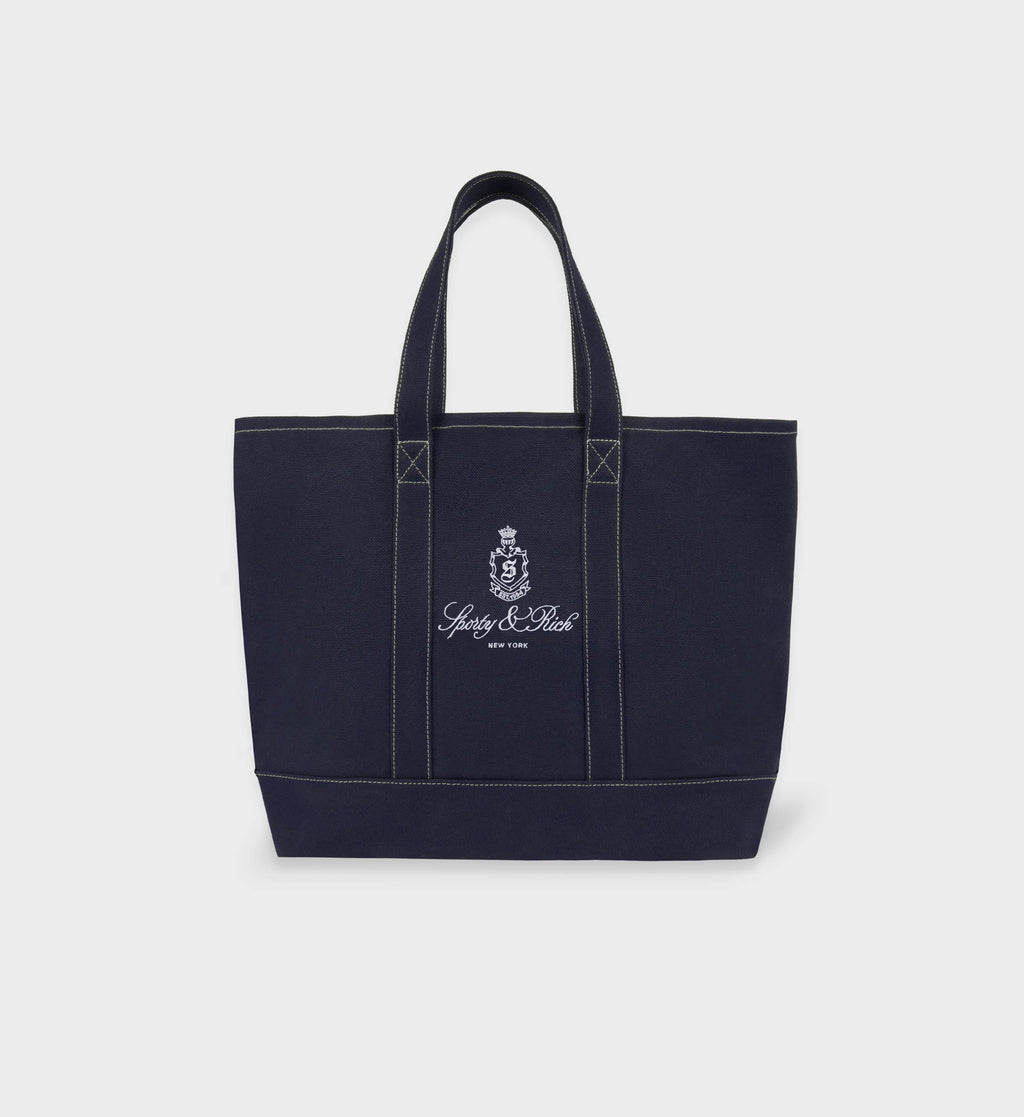 Vendome Tote Bag - Navy/White – Sporty & Rich