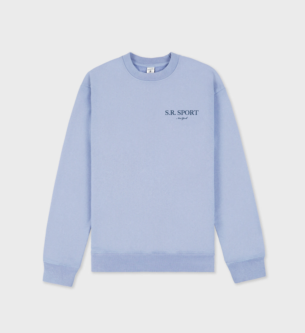 Wimbledon Crewneck - Washed Hydrangea/Navy – Sporty & Rich