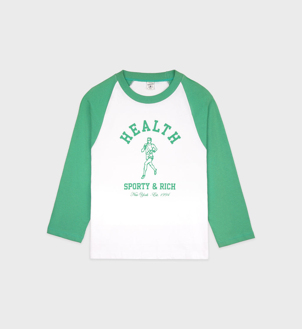 NY Running Club Baseball Tee - White/Verde – Sporty & Rich